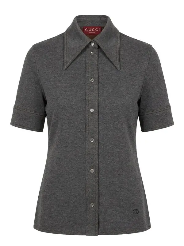 Gucci Collared Short-sleeve Shirt - Dark Grey