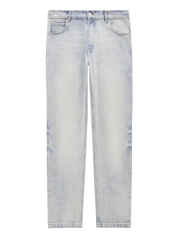 COURREGES Courrèges Logo Embroidered Straight Leg Jeans - Gray