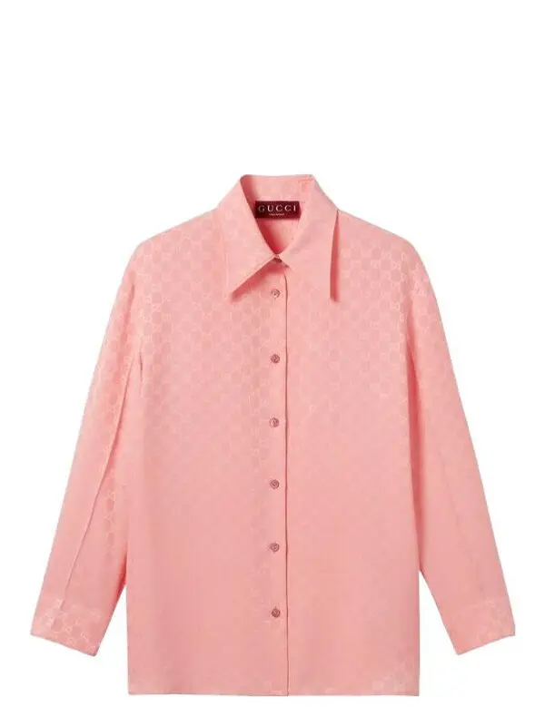 Gucci Monogrammed Long-sleeve Shirt - Pink
