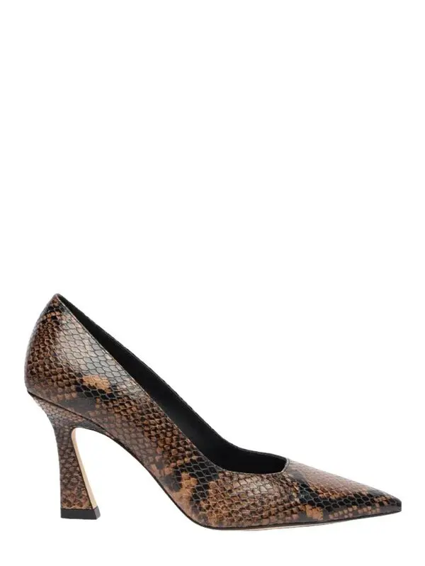 STUART WEITZMAN Vinnie 85 Sculpted Heel Pointed Toe Pumps - Brown