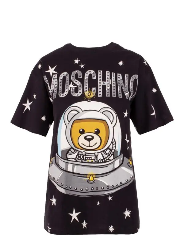 Moschino Teddy Bear Astronaut Graphic T-shirt - Black