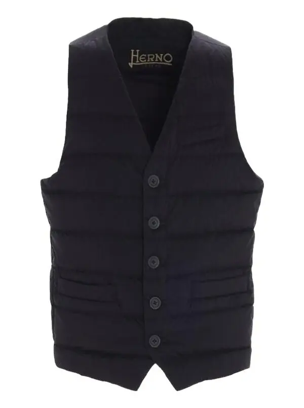 Herno Padded Button-up Gilet - Black