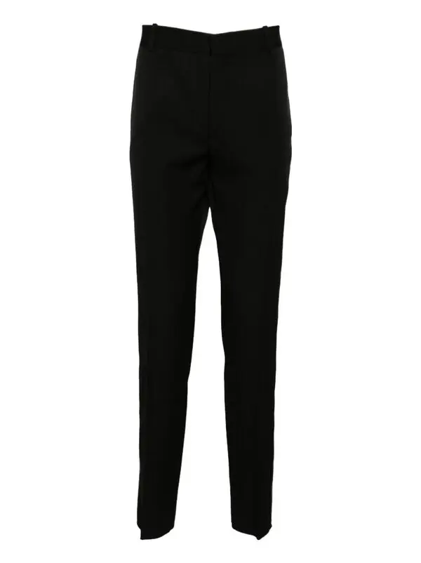Alexander McQueen Low-rise Tailored Trousers With Satin Trim - Black