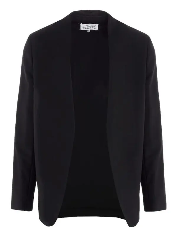 MAISON MARGIELA Collarless Single-breasted Blazer - Black