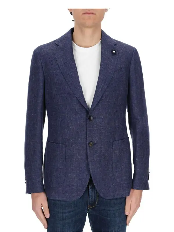 LARDINI Single-breasted Tailored Blazer - Blue