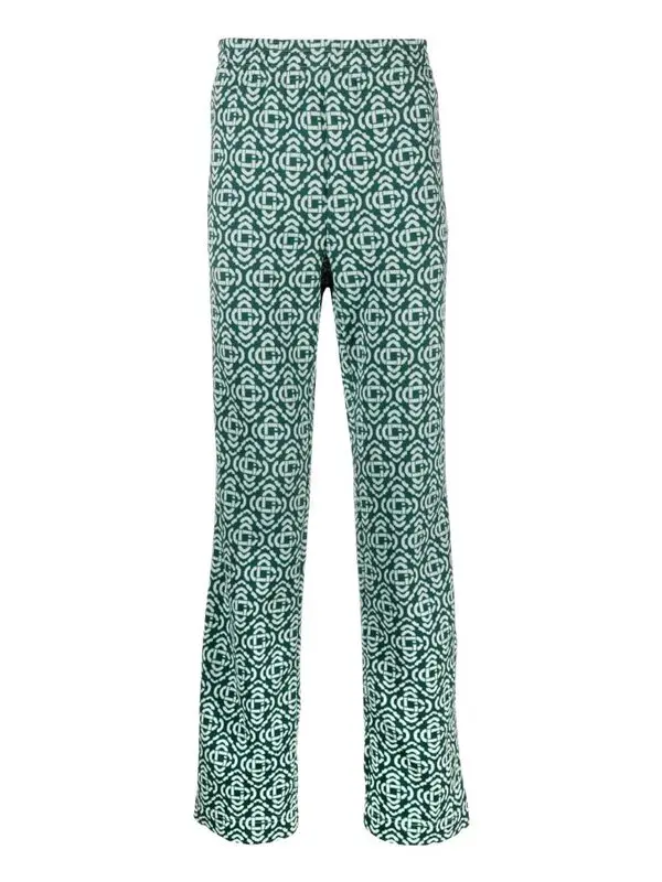 Casablanca Logo Print Relaxed Fit Trousers - Green