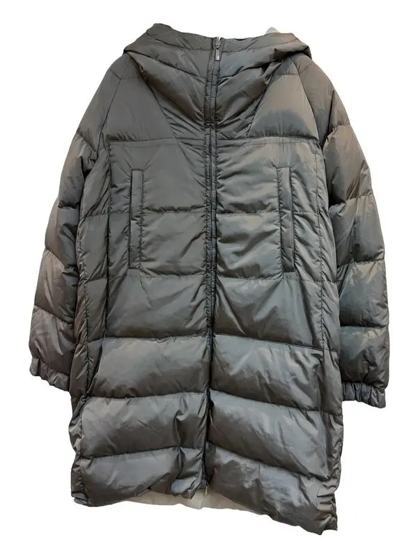 Max Mara Long-sleeved Hooded Cotton Jacket - Gray
