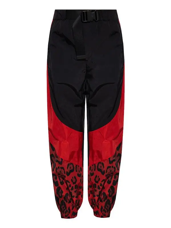 Dolce & Gabbana Belted Leopard Print Trousers - Black