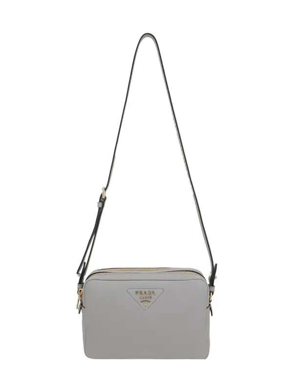 Prada Medium Zipper Shoulder Bag - Light Gray