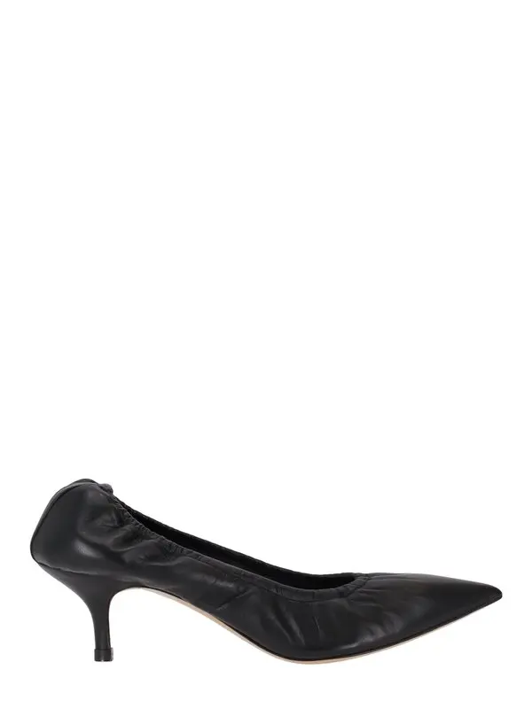 P.a.r.o.s.h Leather Ruched Pointed Toe Pumps - Black