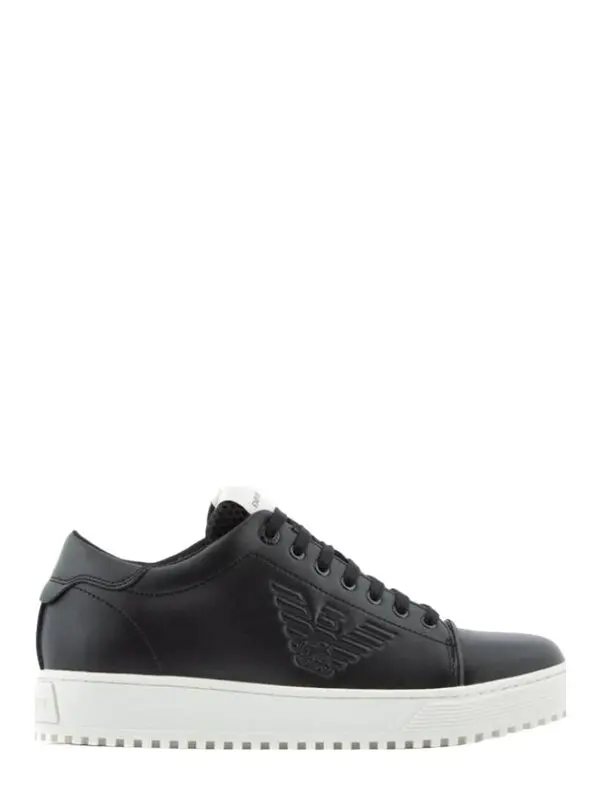 Emporio Armani Logo Detail Lace-up Sneakers - Black
