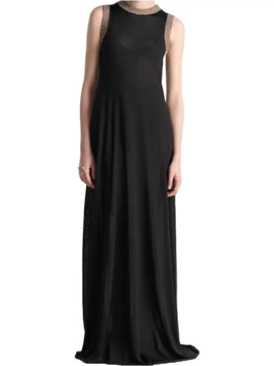 Dior Embellished Sleeveless Maxi Dress - Black