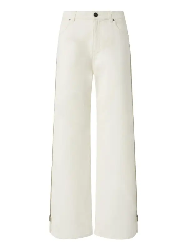 Pinko Side-zip Straight-leg Jeans - White