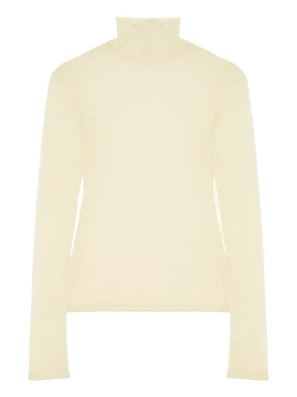 JIL SANDER High Neck Long Sleeve Top - Nude