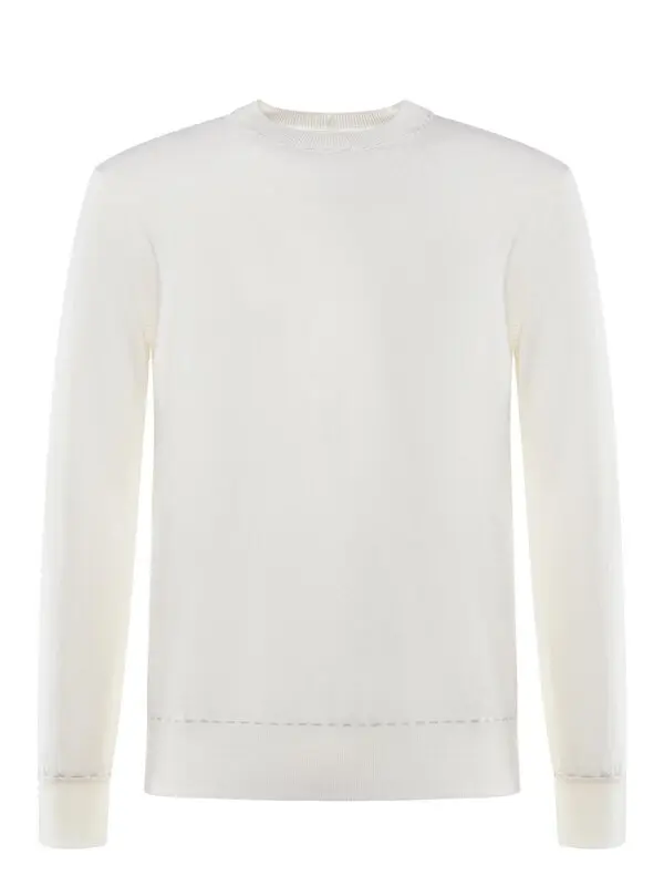 Eleventy Ribbed Virgin Wool Knitwear - White