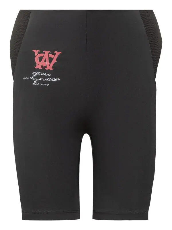 Off-White Logo Printed Athletic Shorts - Black