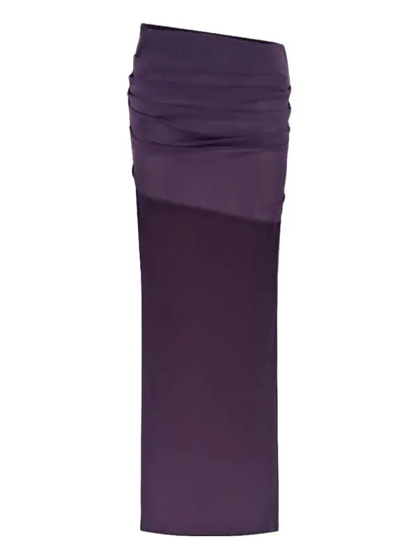Alex Perry Stretch Mesh High-low Tucked Mini Skirt - Purple
