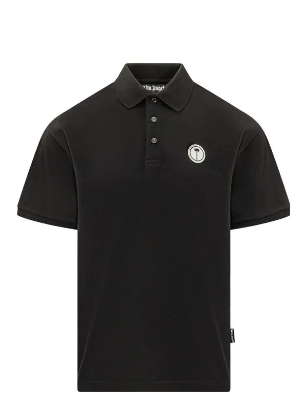 Palm Angels Palm Patch Short-sleeved Polo Shirt - Black