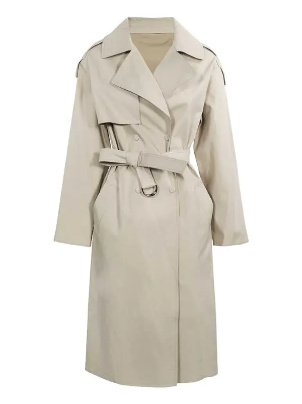 YVES SALOMON Double-breasted Belted Trench Coat - Nude