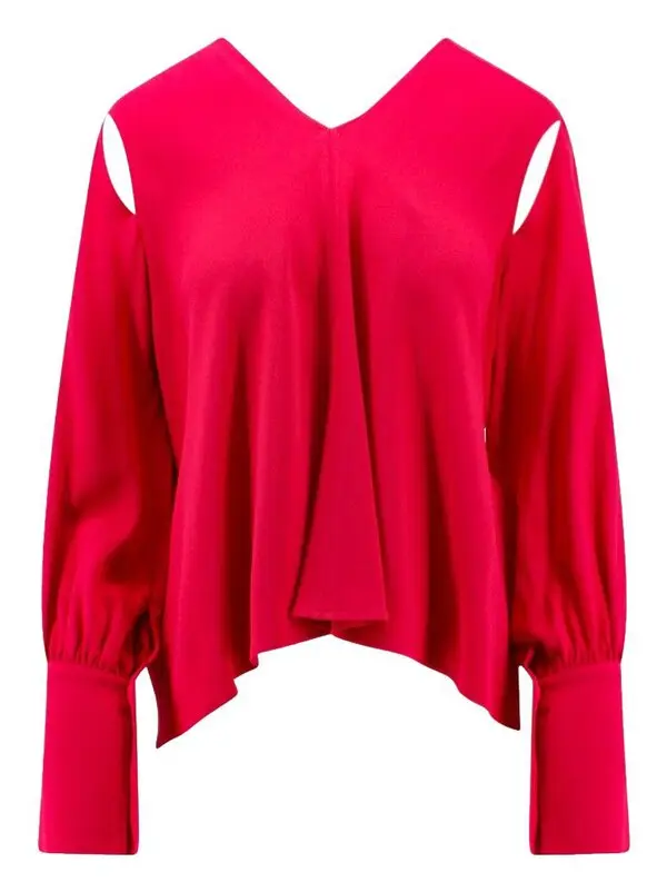 Erika Cavallini V-neck Long-sleeved Blouse - Red