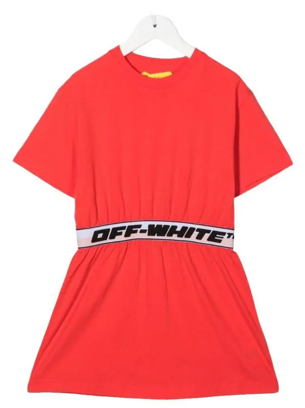 Off-White Logo-waistband T-shirt Dress - Orange