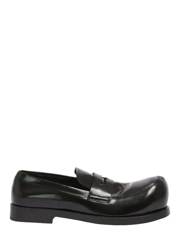 Marni Leather Bubble Toe Loafers - Black