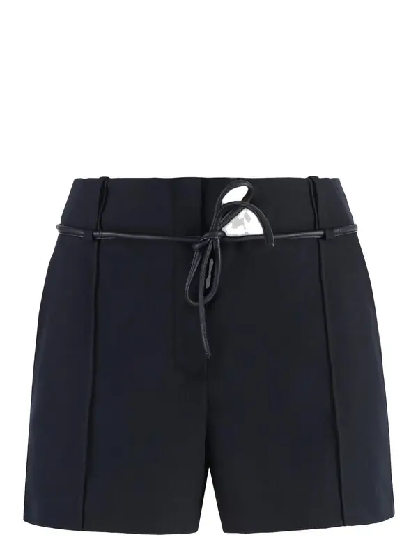 YVES SALOMON High-waist Belted Shorts - Black