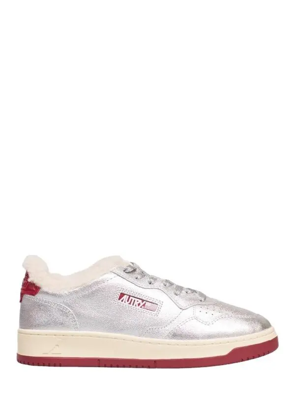 AUTRY Medalist Shearling Sneakers - Silver