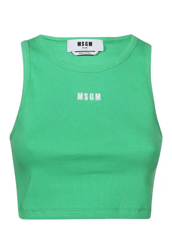MSGM Logo Cropped Top - Green