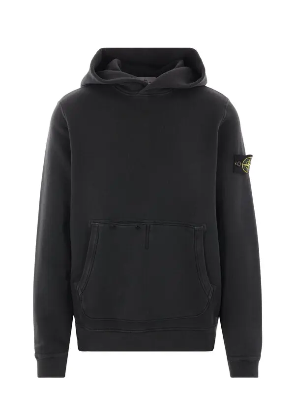 Stone Island Long-sleeved Hoodie - Black
