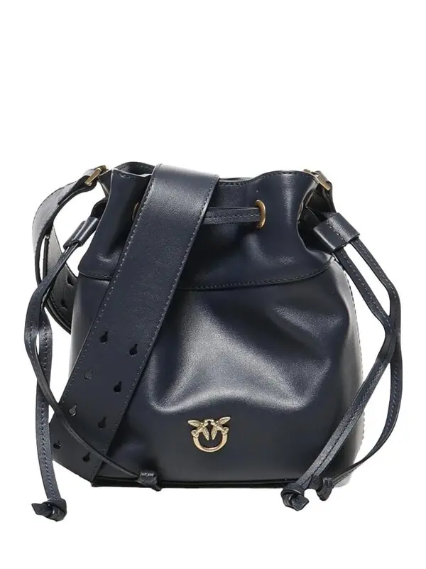 Pinko Love Birds Drawstring Mini Bucket Bag - Black