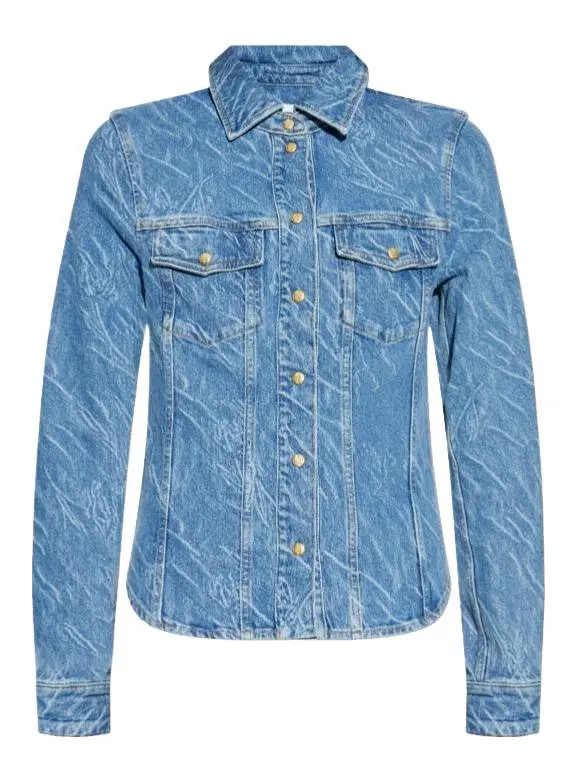 GANNI Acid Wash Denim Shirt - Blue