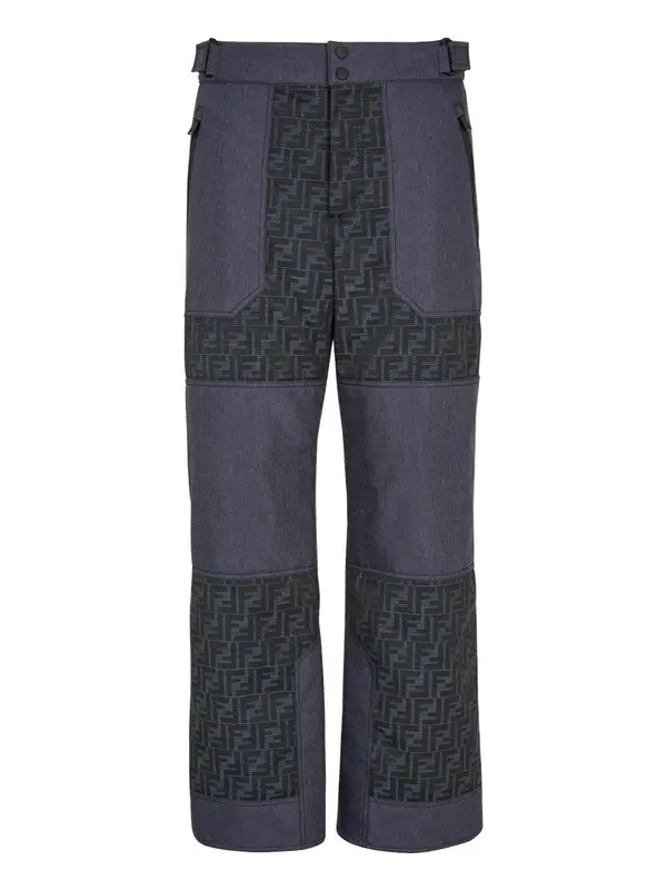 Fendi Monogram Paneled Ski Trousers - Blue