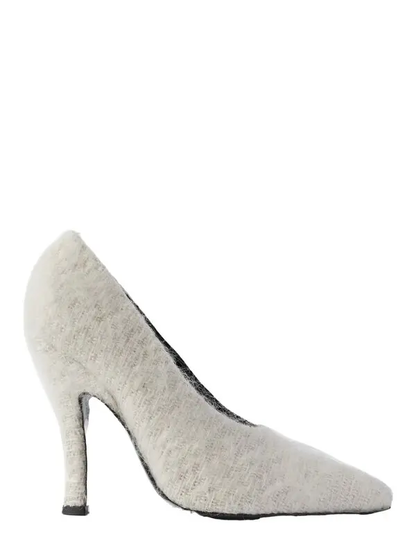 Magda Butrym Pointed Toe Loom Pumps - Cream