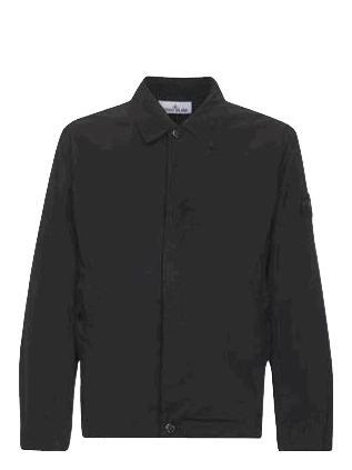 Stone Island Poly-tc Jacket With Logo Patch - Black