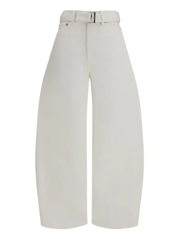 Sacai Belted Denim Jeans - White