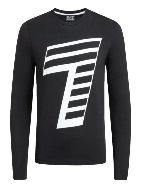 EA7 Logo Long-sleeved T-shirt - Black