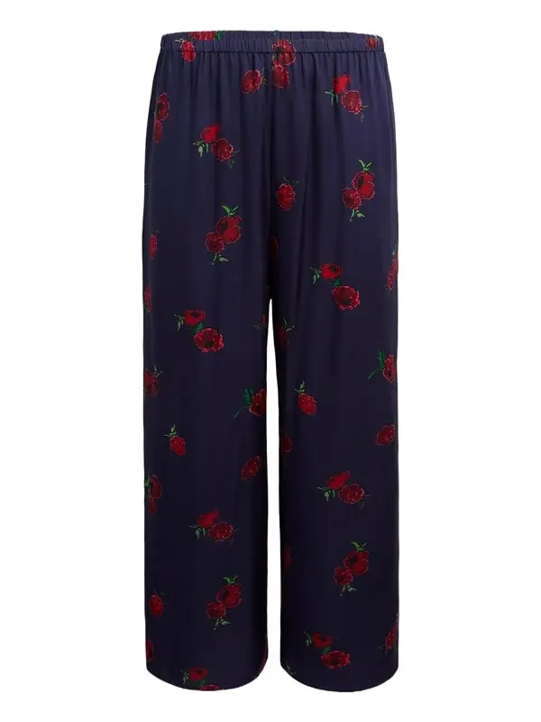 Khaite Mindy Pant With Raspberry Print - Black
