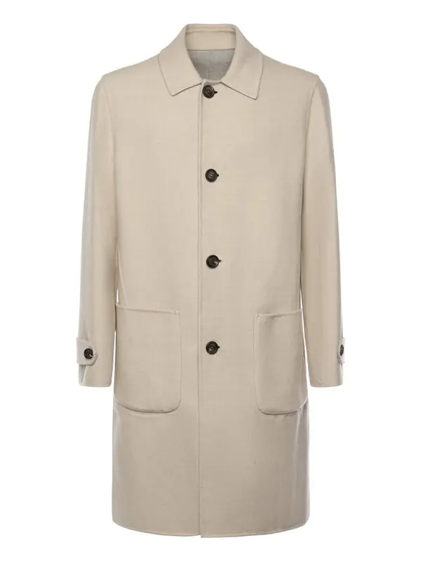 Eleventy Single-breasted Wool Coat - Nude