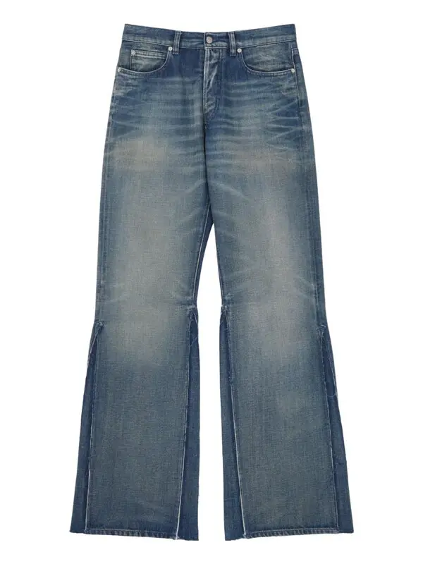 MAISON MARGIELA Flared Jeans With Raw Edge Hem - Blue