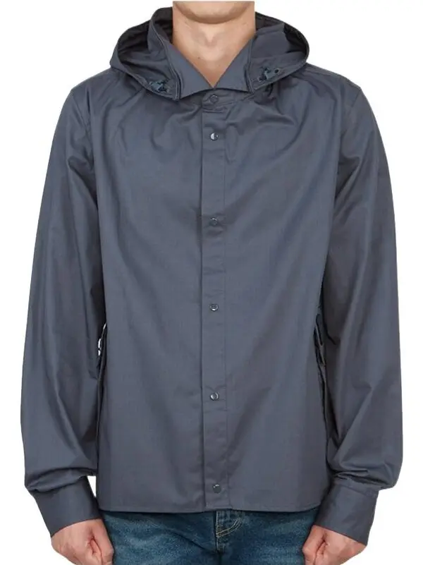 C.P. COMPANY Hooded Cotton Shirt Jacket - Gray