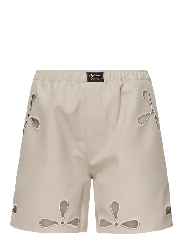 Coperni Logo Patch Cut-out Shorts - Nude