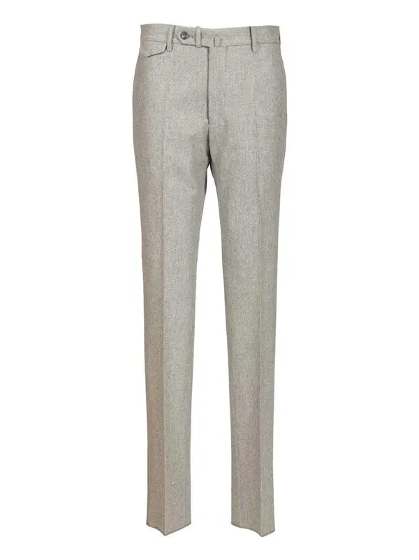 Tagliatore Pleated Flannel Trousers - Gray