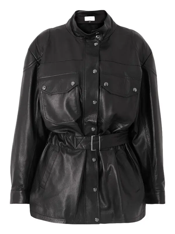 Magda Butrym Lace-up Leather Jacket - Black