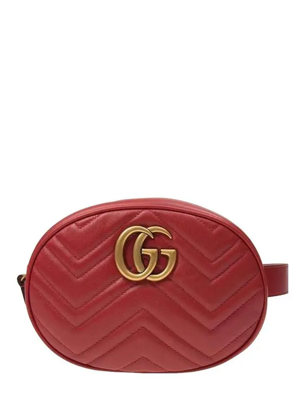 Gucci Gg Marmont Quilted Waist Bag - Red