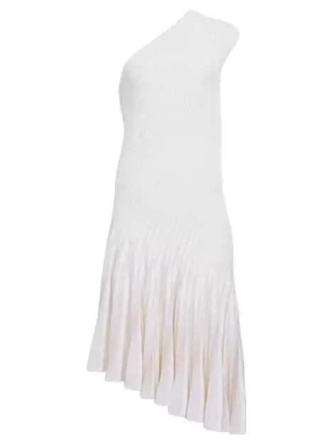 Alaïa Asymmetrical Knotted One-shoulder Crepe Dress - White