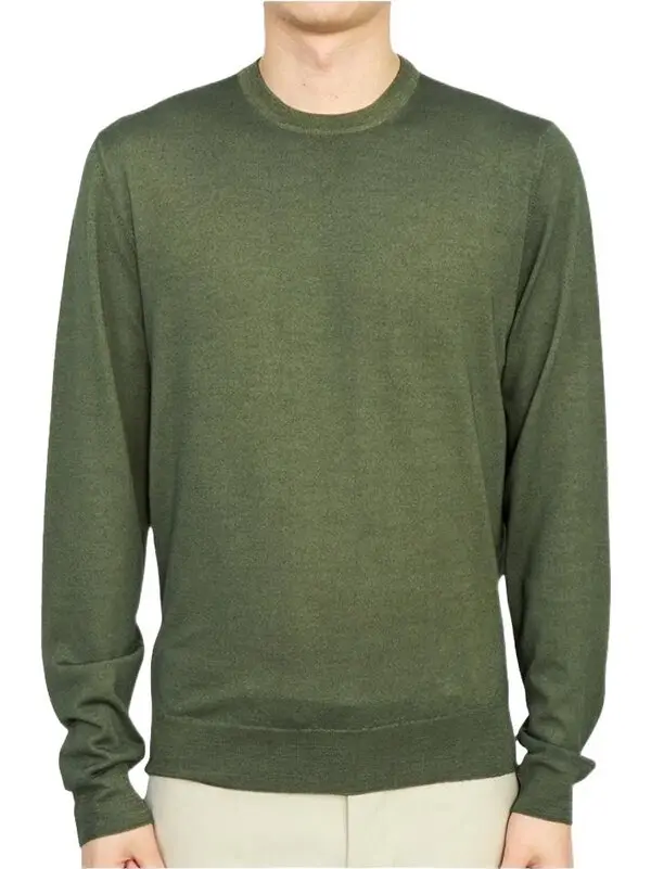 DRUMOHR Crew Neck Long Sleeve Knit Jumper - Green