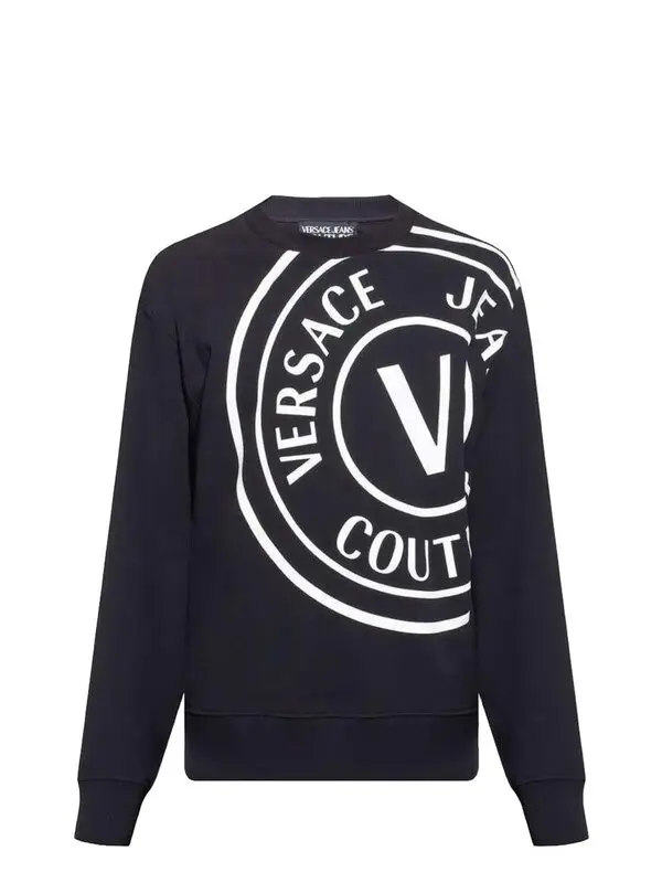 Versace Logo-print Crewneck Sweatshirt - Black