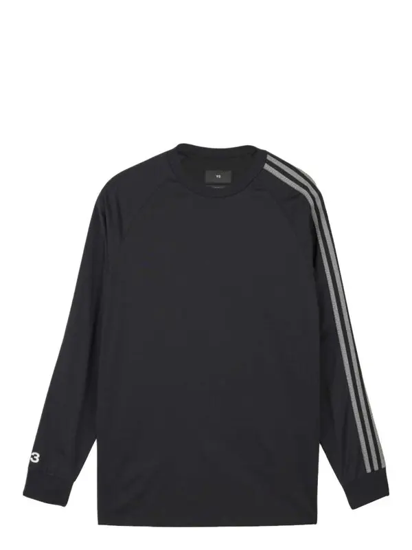Y3 Logo-printed Long-sleeved Crewneck T-shirt - Black