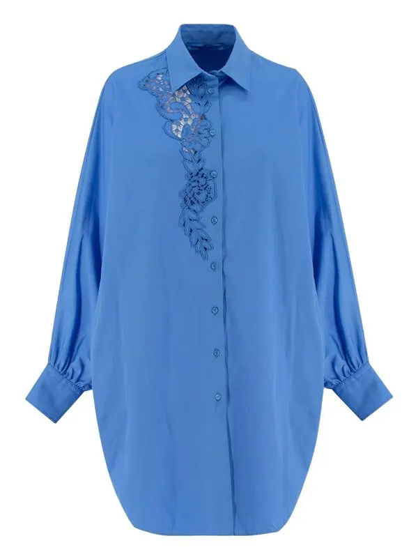 Ermanno Scervino Embroidered Lace Blouse - Azur Blue